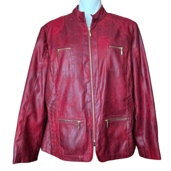 Chico's | Jackets & Coats | Chicos Deep Red Lightweight Jacket That Can ...